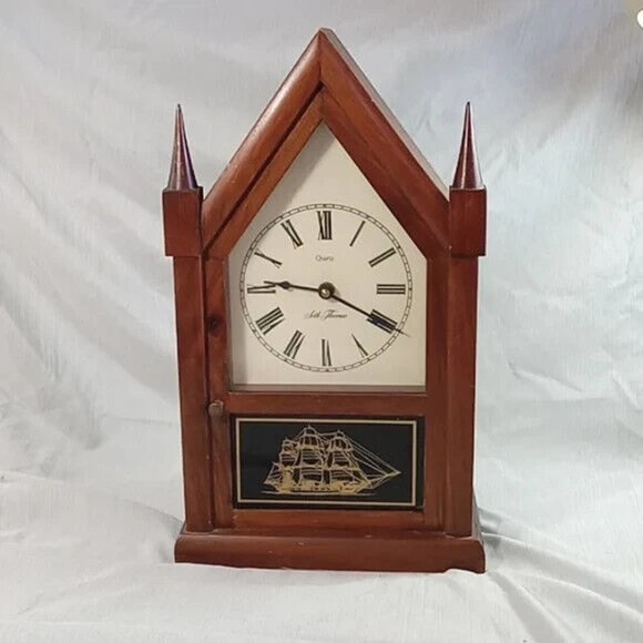 Seth Thomas | Wall Decor | Seth Thomas Clock Wood With Steeple And Ship ...
